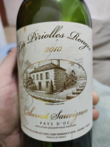 Les Caves de Saint Romain Les Piriolles Rouges Cabernet Sauvignon ...