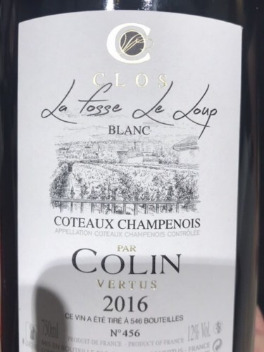 Colin Clos La Fosse Le Loup Coteaux Champenois Blanc | Vivino Australia
