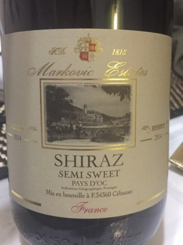 Markovic Shiraz Semi Sweet | Vivino US