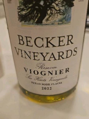 Becker Vineyards Six Harts Vineyards Reserve Viognier | Vivino 日本