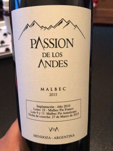 Vignes des Andes Passion de Los Andes Malbec | Vivino English