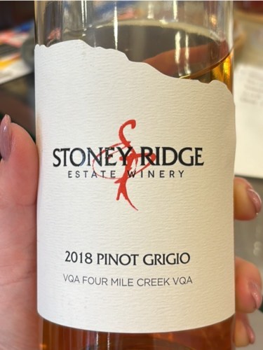 2018 Stoney Ridge Estate Winery Pinot Grigio | Vivino US