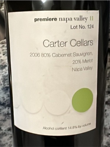 Carter Cellars Premiere Napa Valley Lot No. 124 Red Blend | Vivino US