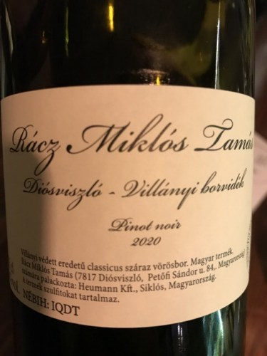 Racz Miklos Tamas Pinot Noir | Vivino United Kingdom