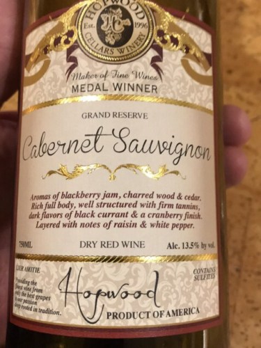 Hopwood Cellars Winery Grand Reserve Cabernet Sauvignon | Vivino US