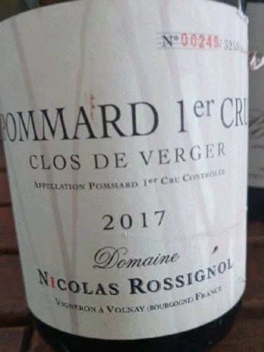 Domaine Nicolas Rossignol Pommard 1er Cru 'Clos de Verger' | Vivino US