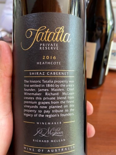 Tatalia Private Reserve Shiraz - Cabernet | Vivino US