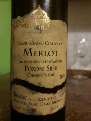 Bisenc Bzenec Grand Classic Collection Merlot Pozdní Sběr | Vivino ...