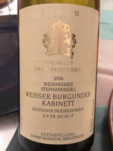 Weingut Carl Freudenberg Weinheimer Stephansberg Weisser Burgunder ...