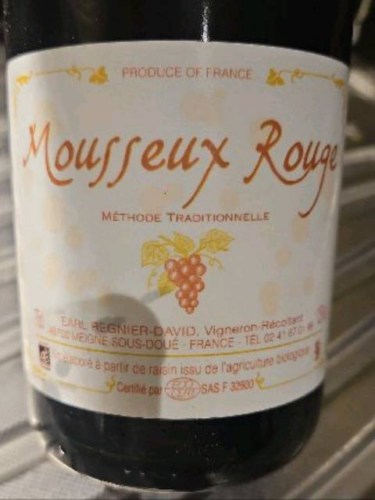 Régnier David Mousseux Rouge | Vivino France
