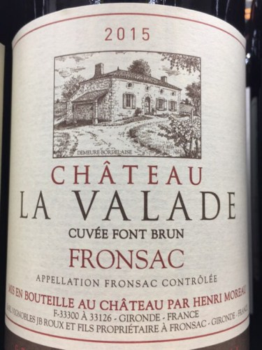 Henri Moreau Château la Valade Cuvée Font Brun Fronsac | Vivino Français