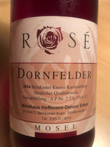 Hoffmann Denzer Bernkastel-Kueser Kardinalsberg Dornfelder Rosé | Vivino US