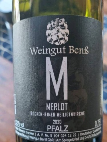 Benss Bockenheimer Heiligenkirche Merlot | Vivino US
