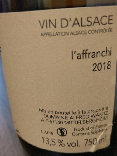 Domaine Alfred Wantz - Stephane Wantz L'Affranchi | Vivino US