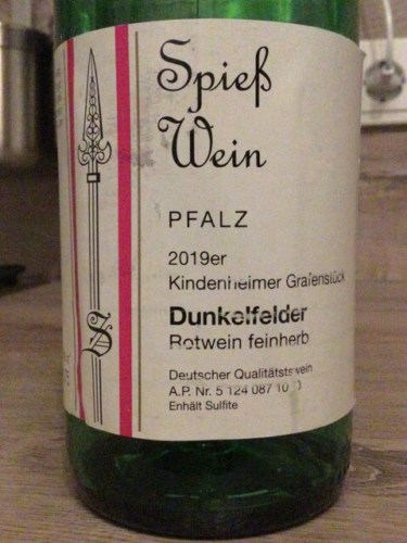 Roger Spiess Kindenheimer Grafenstück Dunkelfelder Rotwein Feinherb ...