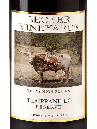 Becker Vineyards Reserve Tempranillo | Vivino English