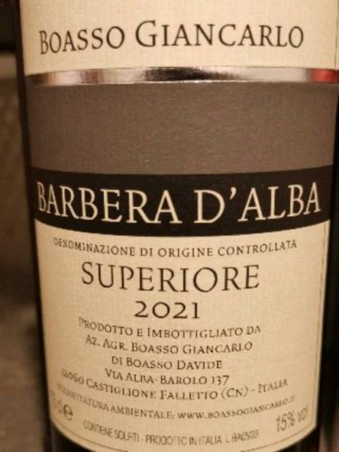 Boasso Giancarlo Barbera d'Alba Superiore | Vivino US
