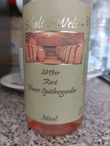 2019 Scholtes Welter Spatburgunder Rose Feinherb Steillagt Mosel ...