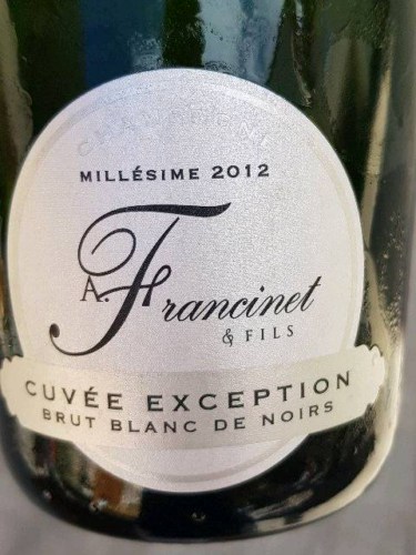 A. Francinet Cuvée Exception Brut Blanc de Noirs Millésime Champagne ...
