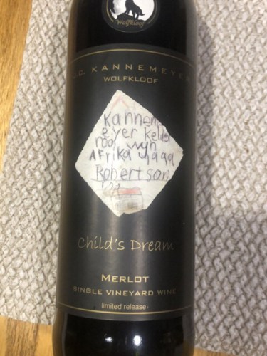 2016 Wolfkloof- J.C Kannemeyer Child's Dream Single Vineyard Merlot ...