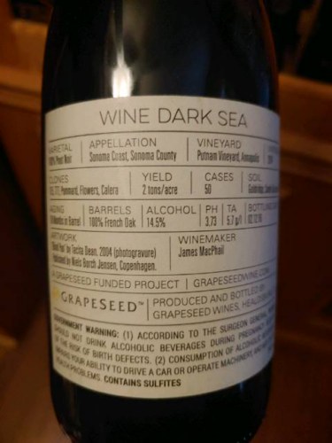 Grapeseed Wine Dark Sea | Vivino US