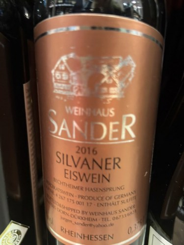 Weingut Sander Bechtheimer Hasensprung Silvaner Eiswein | Vivino 日本
