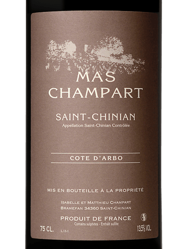 Mas Champart Côte d'Arbo Saint-Chinian | Vivino US