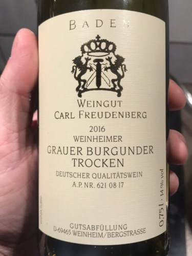 2019 Weingut Carl Freudenberg Weinheimer Grauer Burgunder Trocken ...