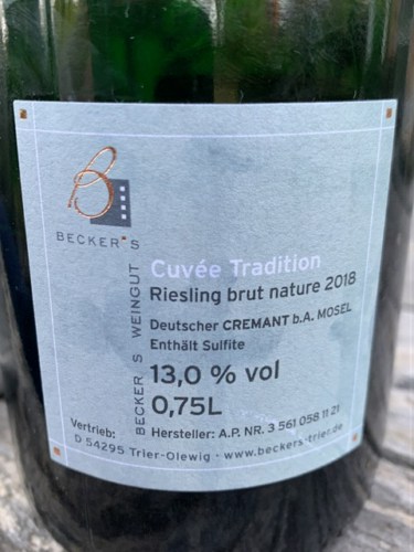 Becker's Cuvée Tradition Riesling Brut Nature | Vivino Australia
