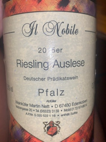 Martin Nett Il Nobile Riesling Auslese | Vivino US