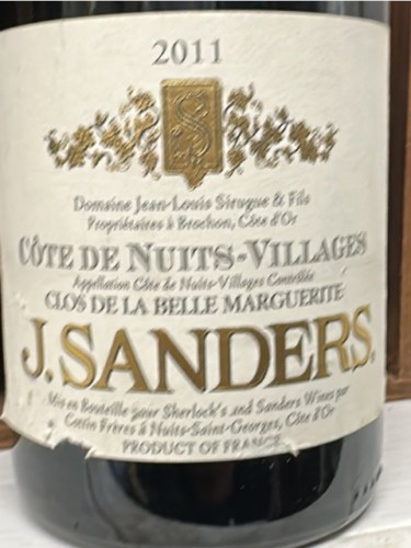 2011 J. Sanders Clos de la Belle Marguerite Côte De Nuits-Villages ...