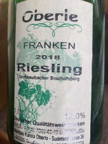 Weinbau Karola Oberle Oberle Grossheubacher Bischofsberg Riesling ...