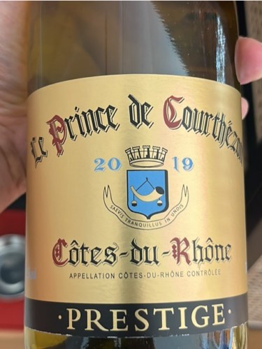 2019 Le Prince de Courthezon Côtes-du-Rhône Prestige Blanc | Vivino US