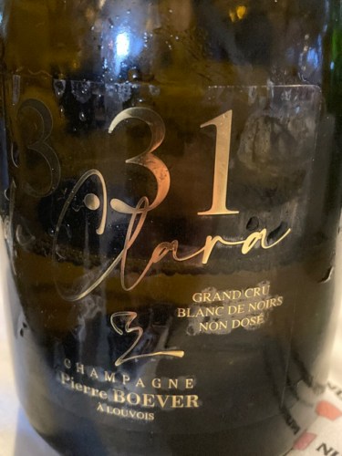 Pierre Boever 3.31 de Clara Blanc de Noirs Non Dose Champagne Grand Cru ...