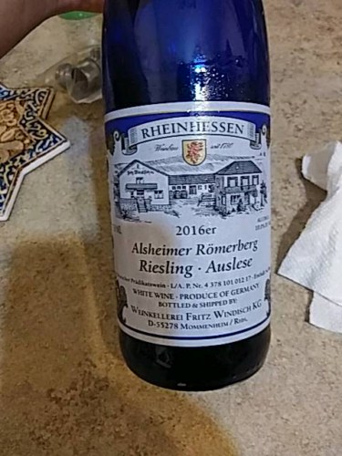 2016 Fritz Windisch Alsheimer Römerberg Riesling Auslese | Vivino US
