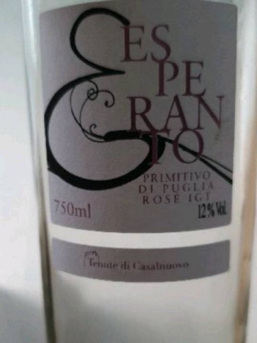 Tenute di Casalnuovo Esperanto Primitivo Rosé | Vivino US