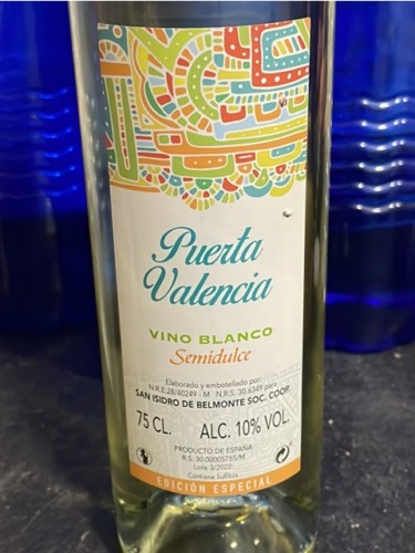 San Isidro de Belmonte Puerta Valencia Semidulce Blanco | Vivino US