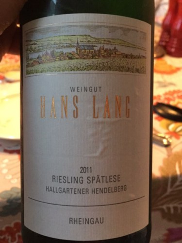 Hans Lang Hallgartener Hendelberg Riesling Spätlese | Vivino US