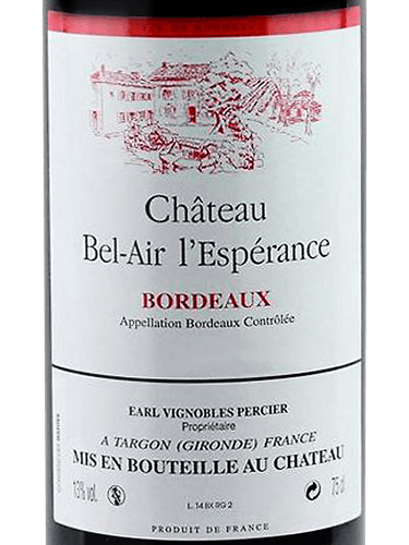 Château Bel Air l'Espérance Bordeaux | Vivino US