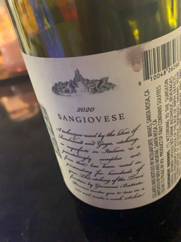 2020 Acquaforte Sangiovese | Vivino English