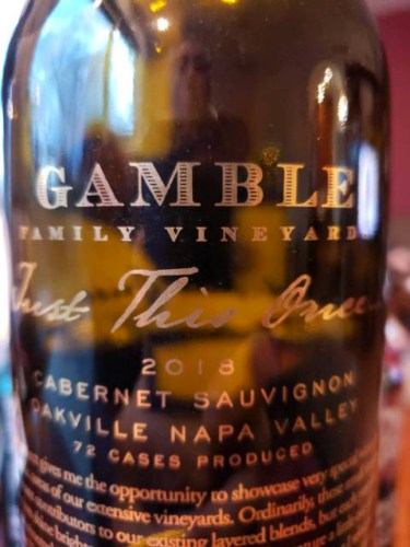 Gamble Family Vineyards Just This Once Cabernet Sauvignon | Vivino US