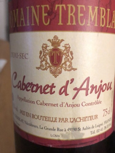 2018 Tremblay Cabernet d'Anjou Demi-Sec | Vivino US