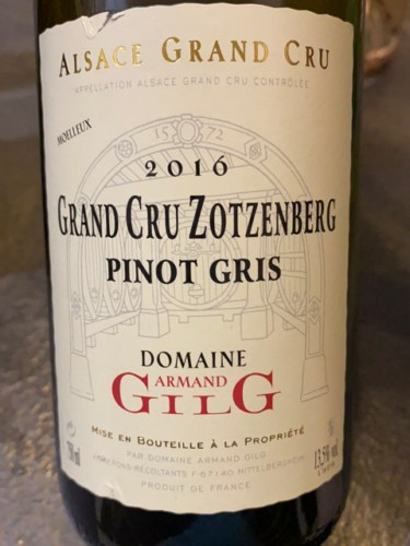 Armand Gilg Pinot Gris Moelleux Alsace Grand Cru 'Zotzenberg' | Vivino US