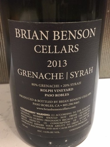 Brian Benson Rolph Vineyard Grenache - Syrah | Vivino US