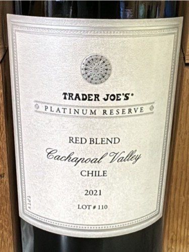 Trader Joe's Platinum Reserve Lot # 110 Red Blend | Vivino US