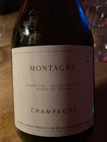Raphaël et Vincent Bérêche Montagne Blanc de Noirs Millésimé Champagne Grand Cru | Vivino US
