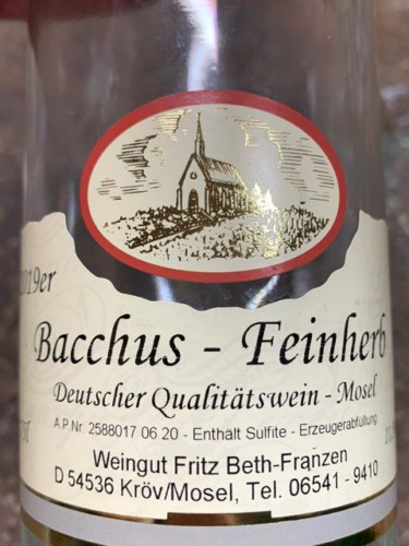 Fritz Beth-Franzen Bacchus Feinherb | Vivino Australia