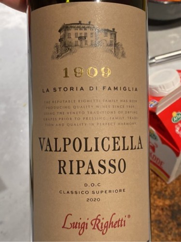 Luigi Righetti 1909 Valpolicella Ripasso Classico Superiore | Vivino US