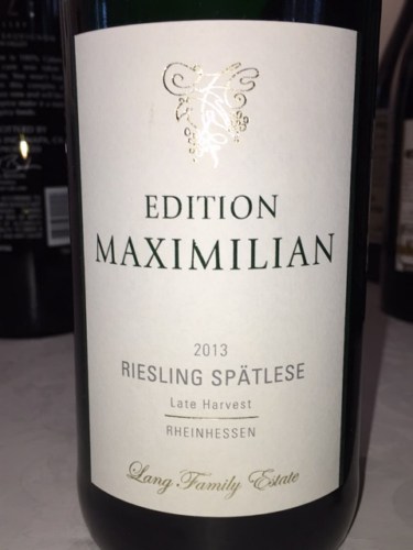 Hans Lang Edition Maximilian Riesling Spätlese Late Harvest | Vivino US