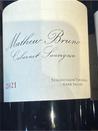 Mathew Bruno Stagecoach Vineyard Cabernet Sauvignon | Vivino US